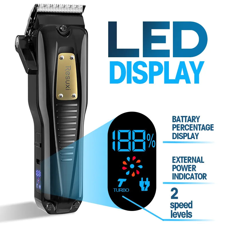 Resuxi Rechargeable Hair Clipper with LED Display – Shaving Market