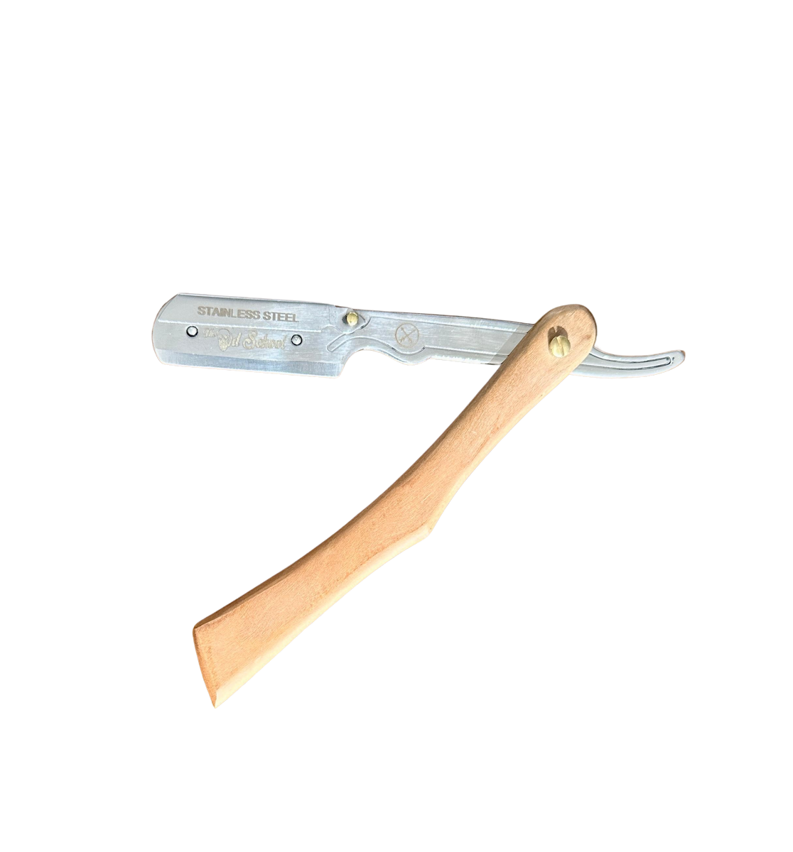 The Old School Straight Razor with Wooden Handle - Professional Olive ...