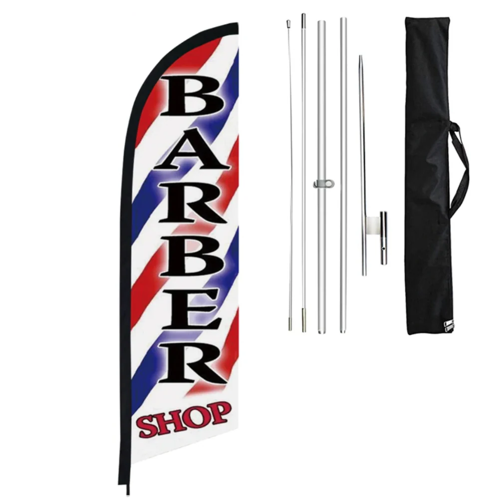 Barber Shop Flag Banner 2.6 m Full Set with Bag – Shaving Market