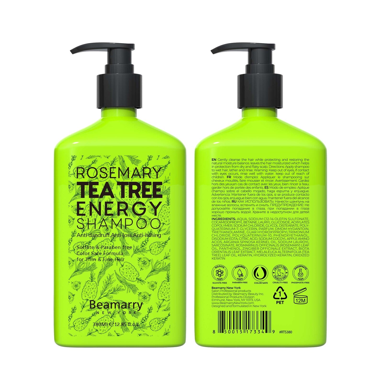 Beamarry Rosemary Tea Tree Energy Shampoo 380ml – Shaving Market