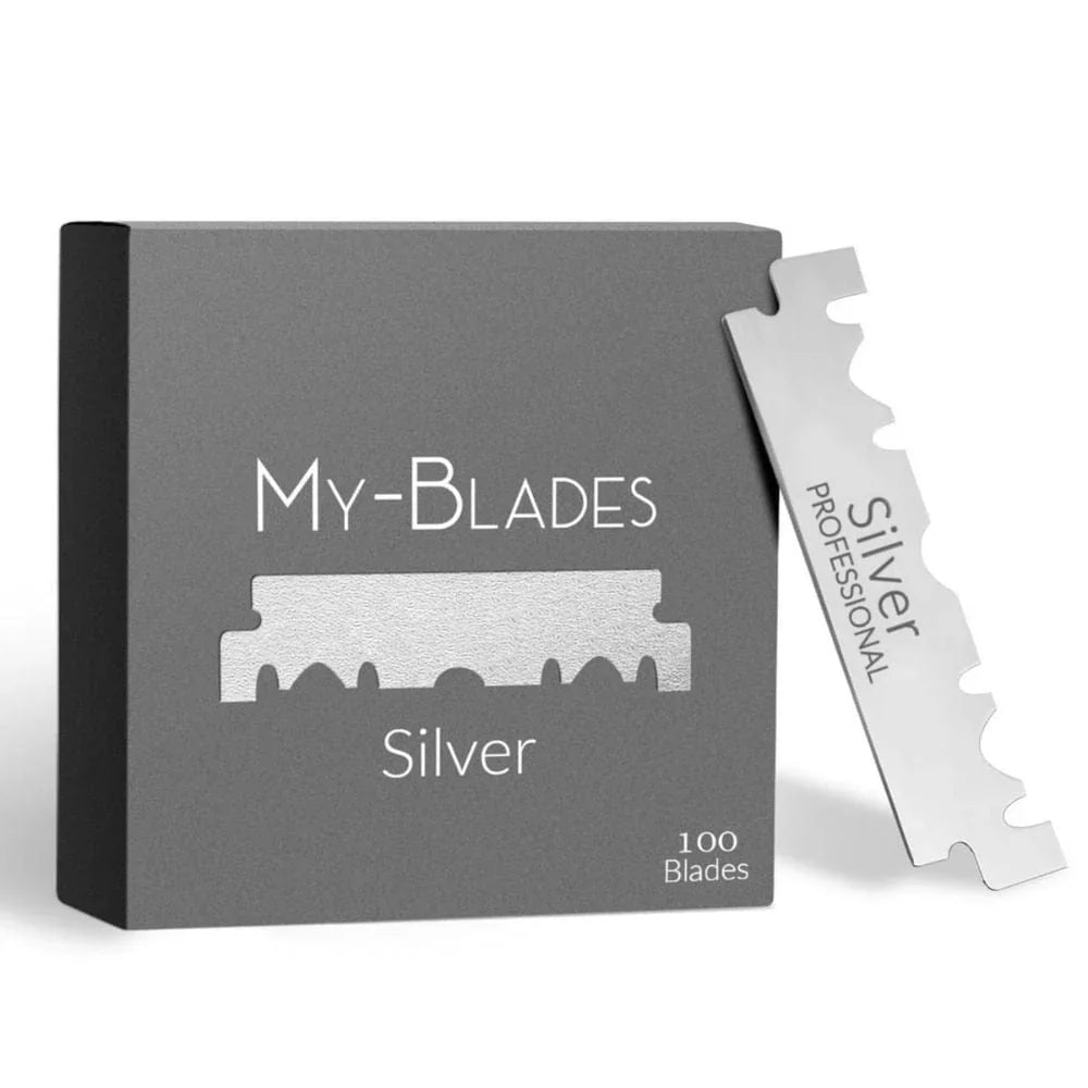 My-Blades Silver Single Edge Steel Razor Blades (100 Pack) – Shaving Market