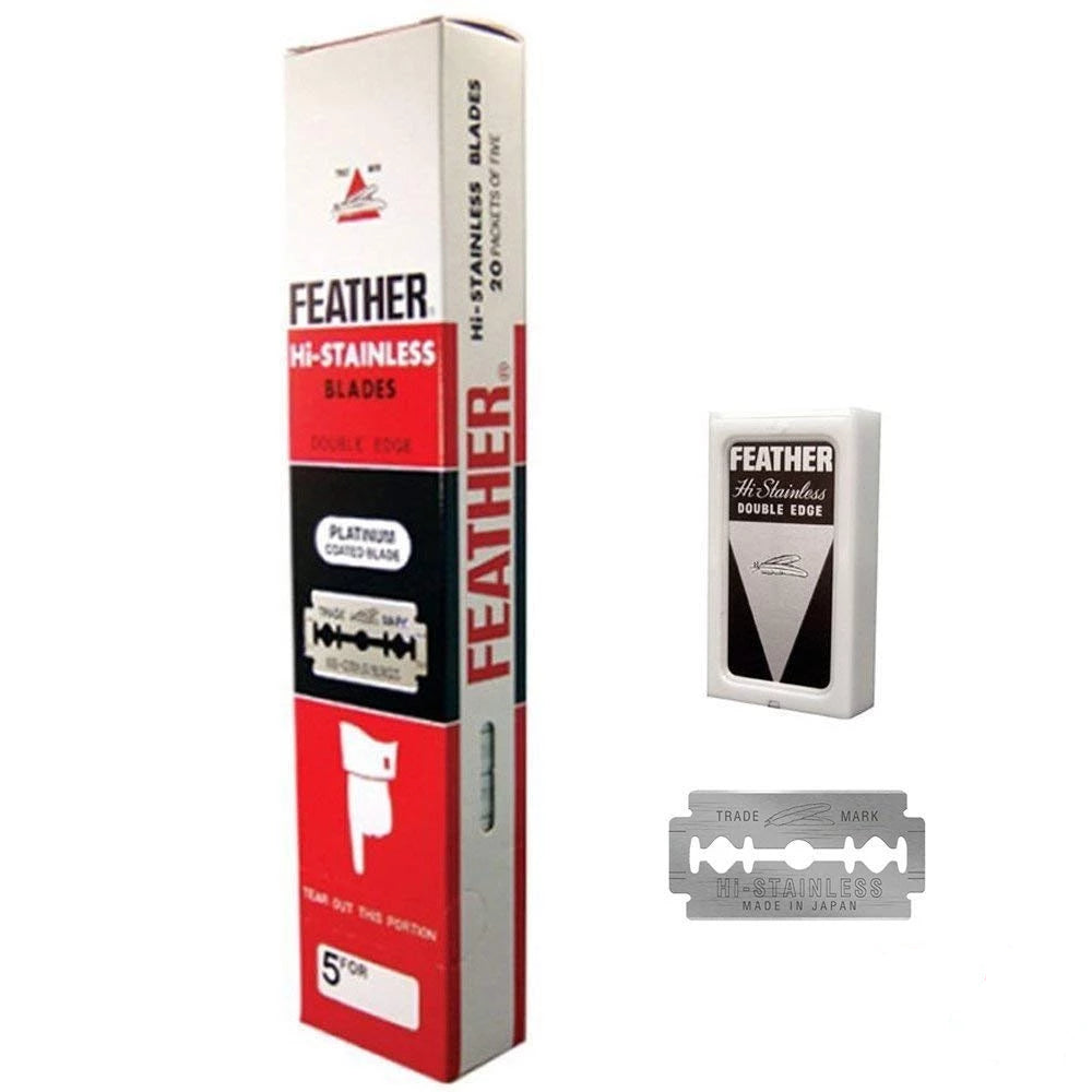 Feather Double Edge Razor Blades Black Label - 100 Blades – Shaving Market